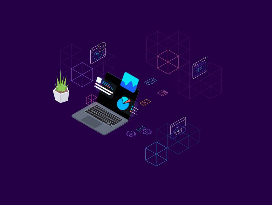 8 Blockchain概念等距插图素描与插画。，区块链平台等距v.7 - NicePSD 优质设计素材下载站