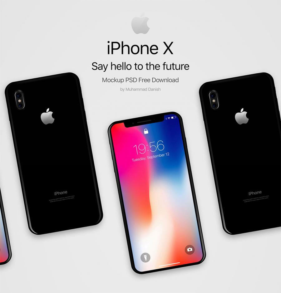 iPhone X 展示模型样机PSD源文件下载 Black Free PSD Mockup - NicePSD 优质设计素材下载站