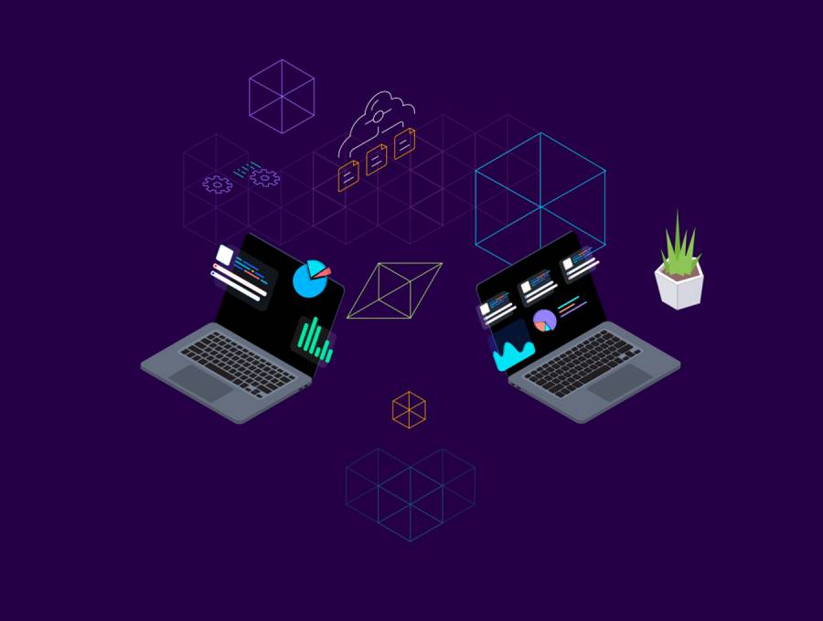 8 Blockchain概念等距插图素描与插画。，区块链平台等距v.7 - NicePSD 优质设计素材下载站