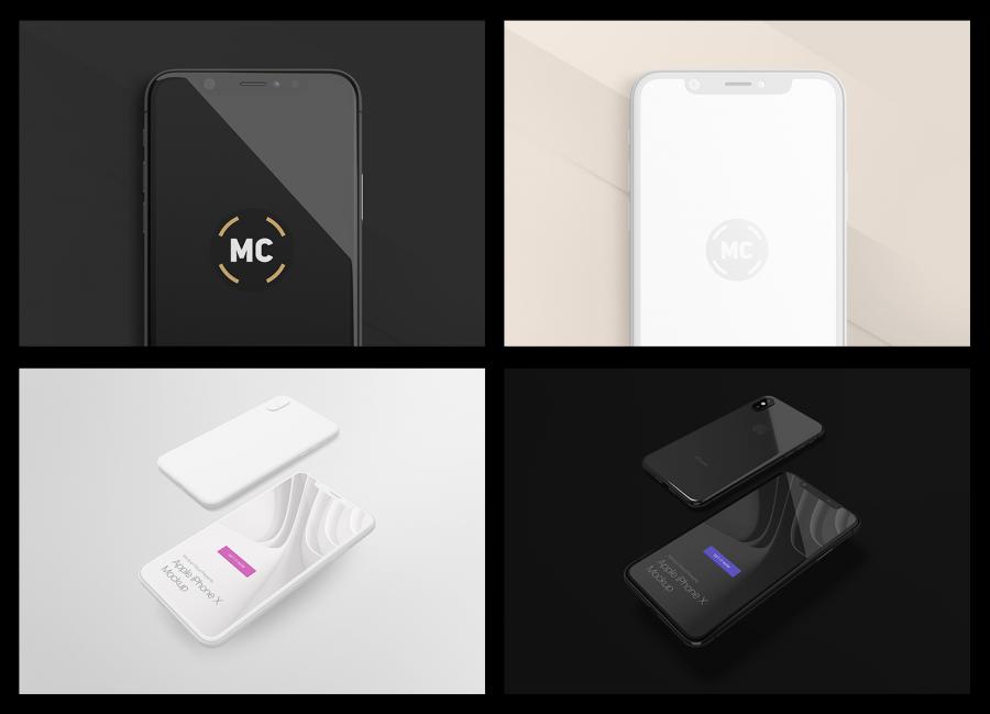 9个角度精美iPhone X样机模板PSD分层素材 - NicePSD 优质设计素材下载站