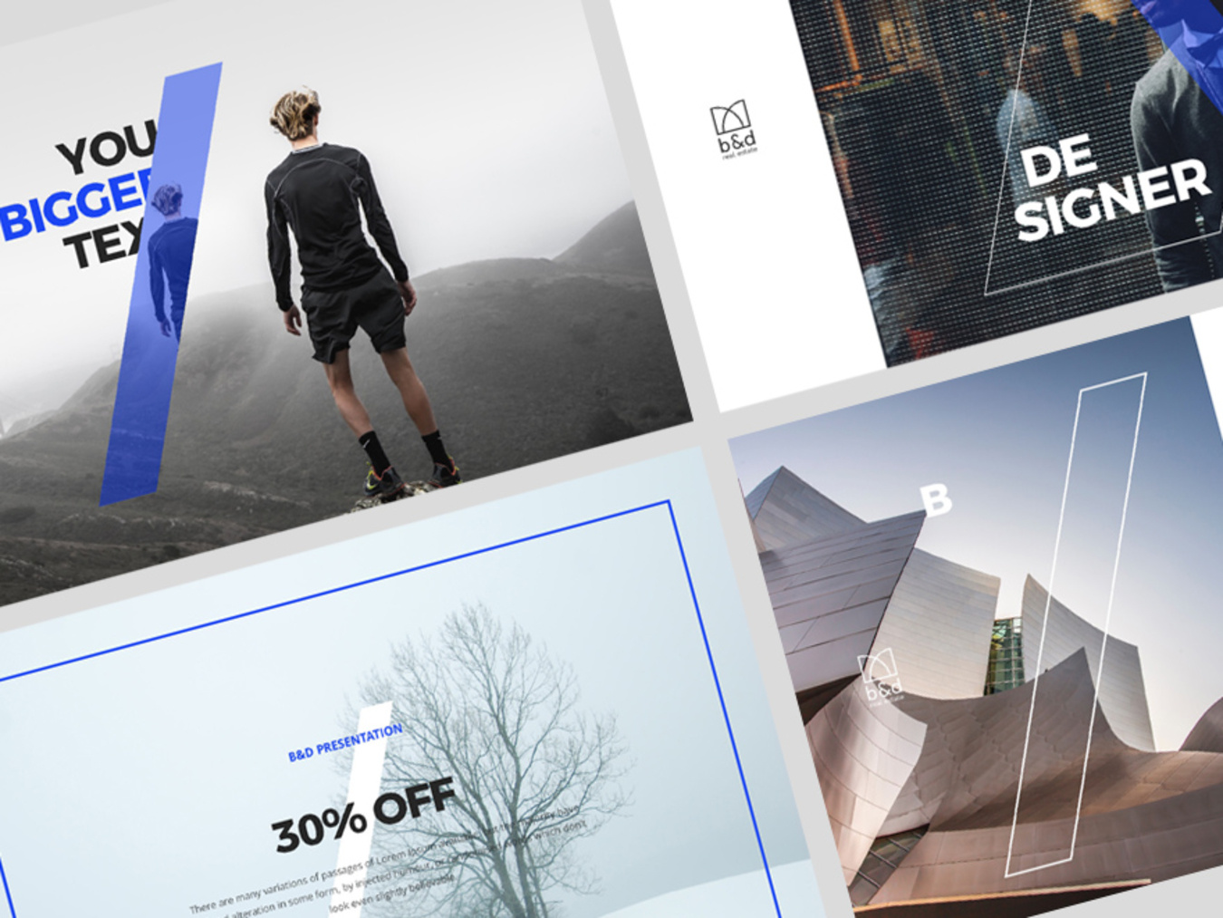 110多种独特的Powerpoint幻灯片，B＆D Powerpoint Presentation - NicePSD 优质设计素材下载站