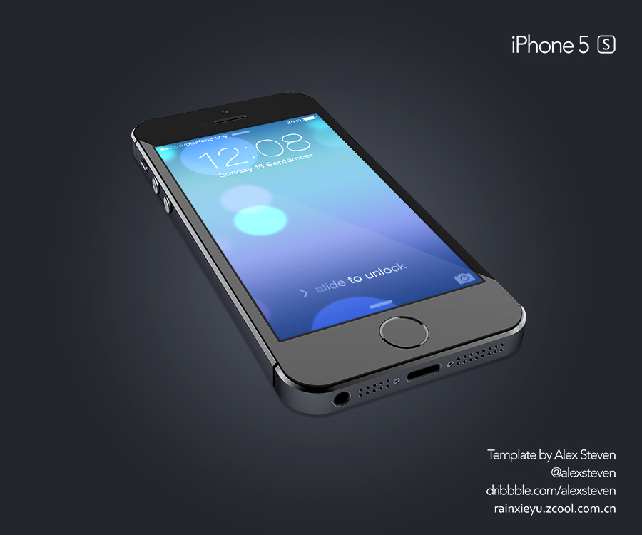 黑色iPhone 5S模型 - NicePSD 优质设计素材下载站