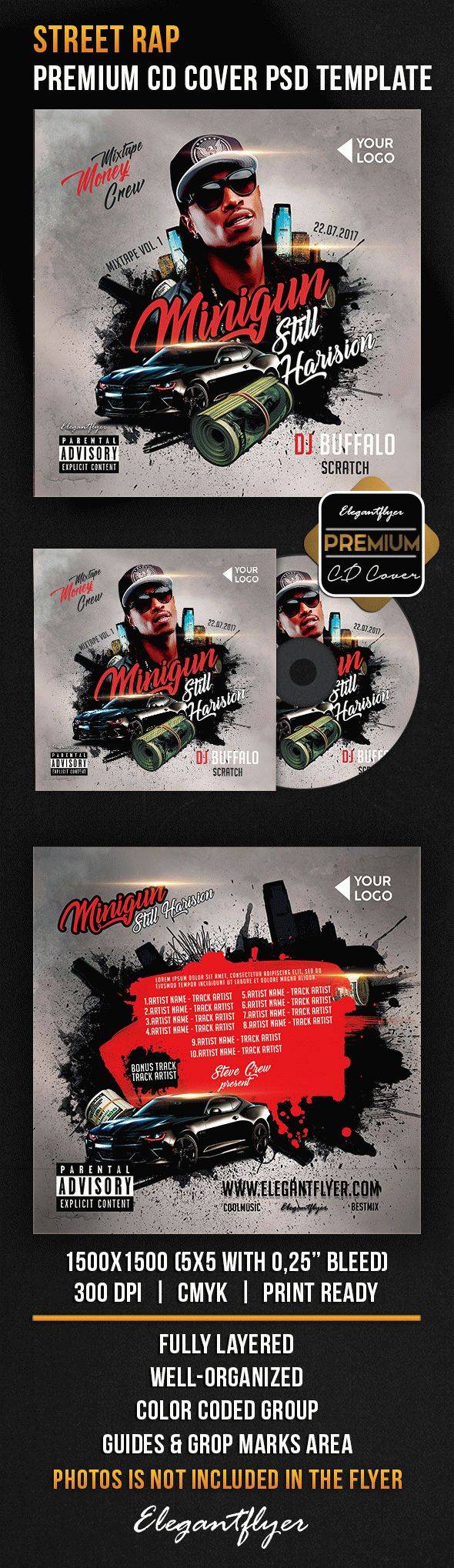 街头说唱 - 优质CD封面PSD模板 - NicePSD 优质设计素材下载站