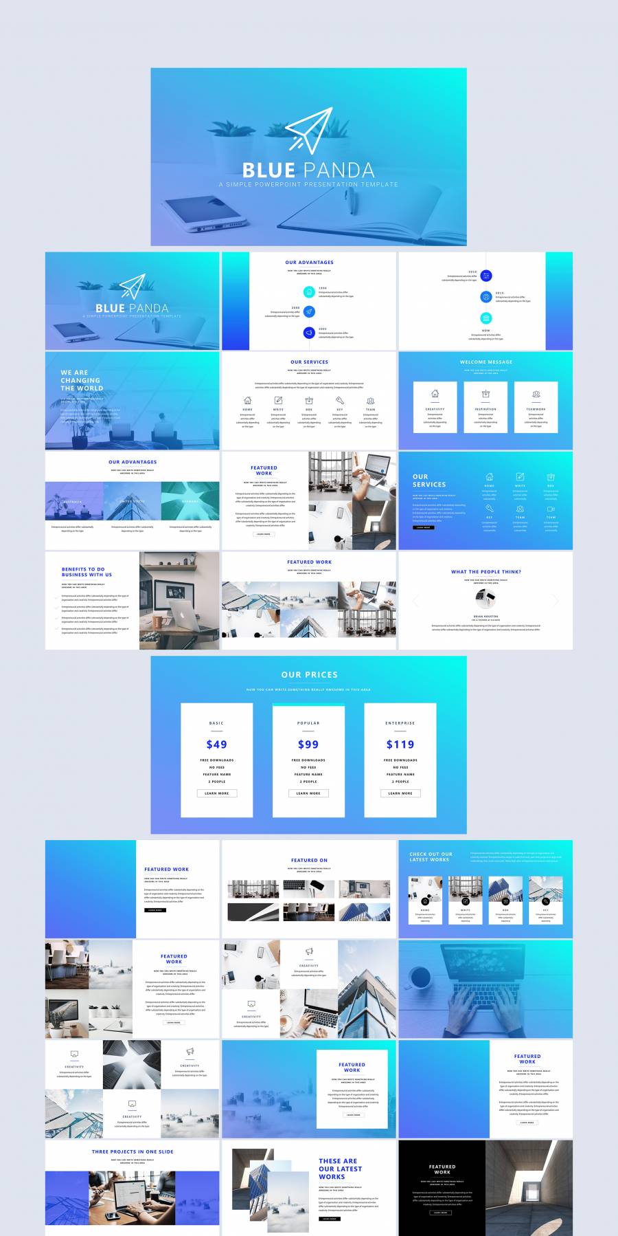 98页独特的PPT模板下载简约的设计和强大的功能 - NicePSD 优质设计素材下载站