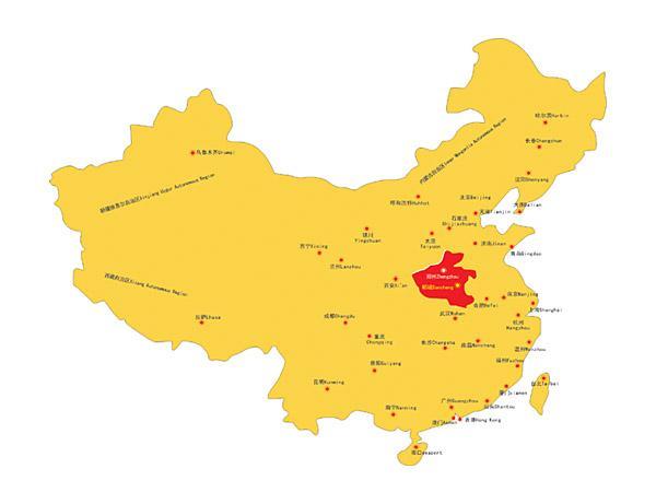黄色中国地图矢量素材 - NicePSD 优质设计素材下载站