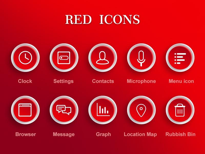 Red icons 、Color Icons - NicePSD 优质设计素材下载站