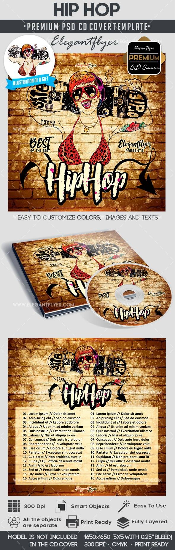 嘻哈 - 优质CD和DVD封面PSD模板 - NicePSD 优质设计素材下载站