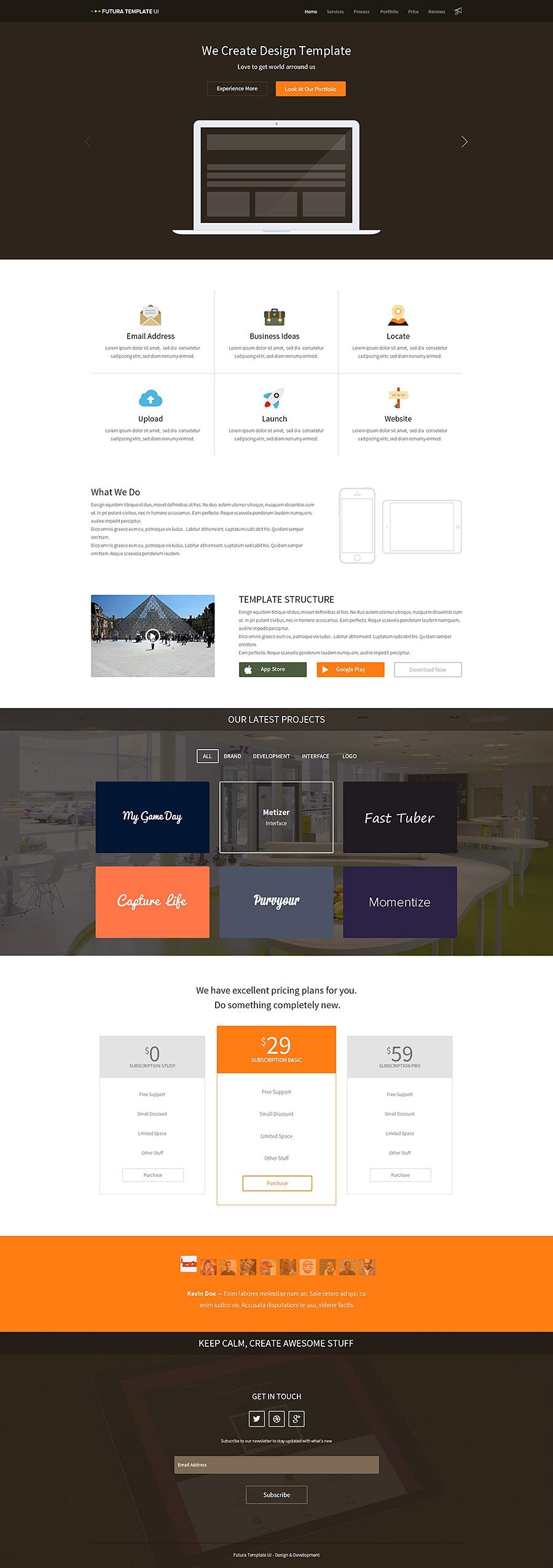 简约英文网站PSD - NicePSD 优质设计素材下载站