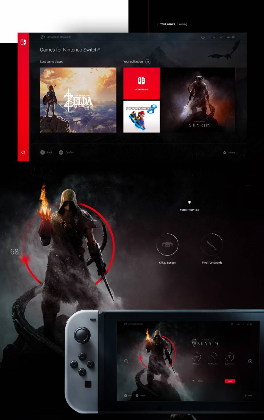 任天堂Nintendo Switch Interface UI设计 - NicePSD 优质设计素材下载站