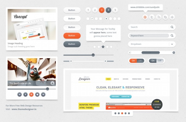 浅色网页UI - NicePSD 优质设计素材下载站
